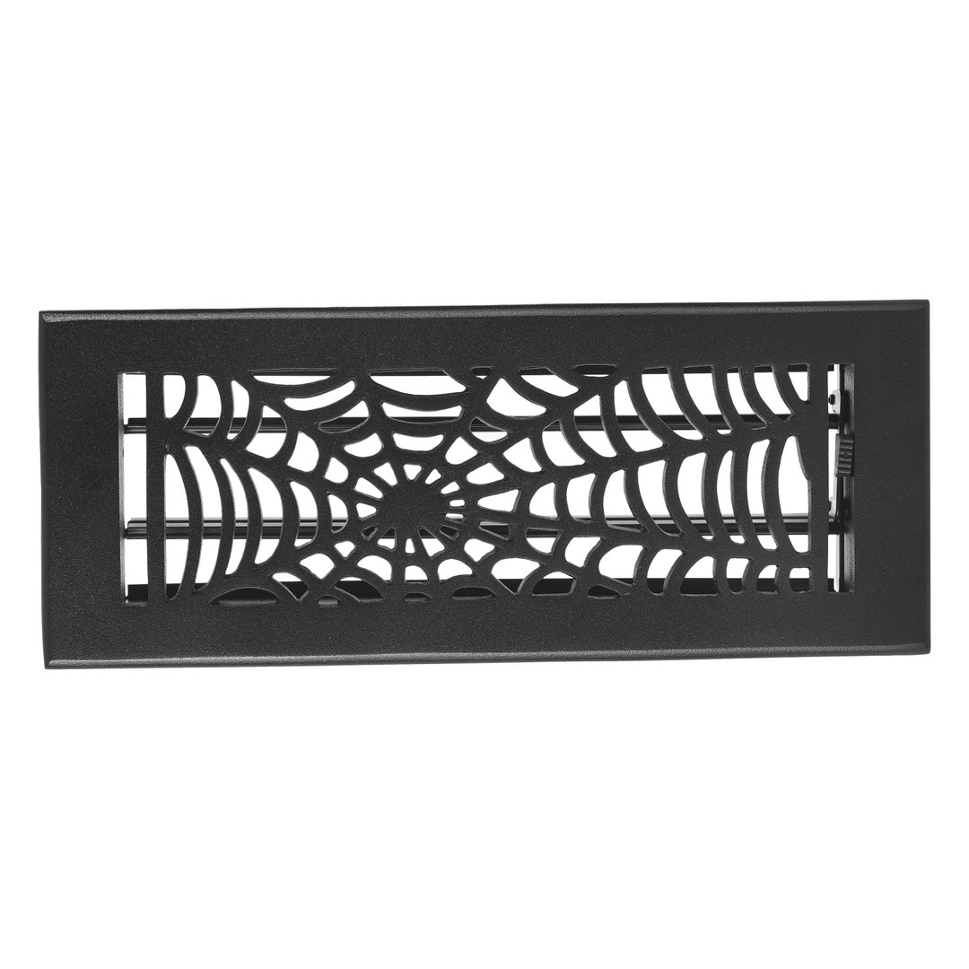 4x12 Spooky Gothic Vent Cover in Spider Web Design Cast Aluminum Floor ...