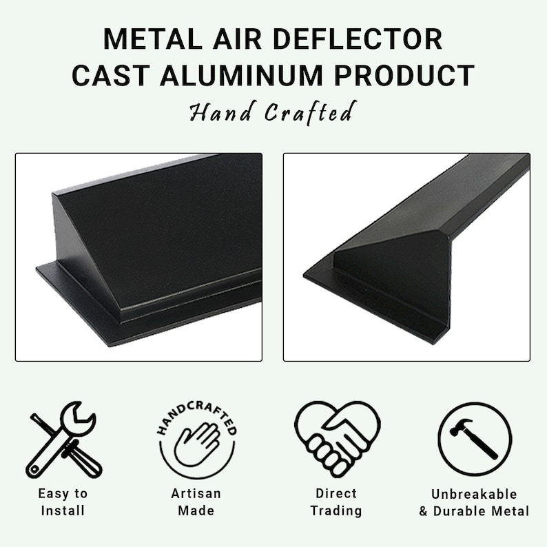 2”x12” METAL AIR DIVERTER / Deflector for Floor Vents in Solid Cast ...
