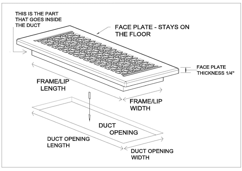 Custom Solid Cast Bronze Air Return Grate Cover - Etsy