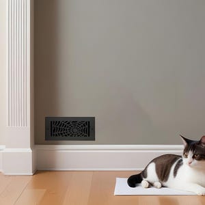 4"x10" Spooky Gothic Vent Cover in Spider Web Design Cast Aluminum ...