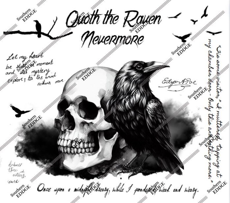 Edgar Allan Poe - the Raven - Nevermore - 20 Oz Tumbler - Etsy