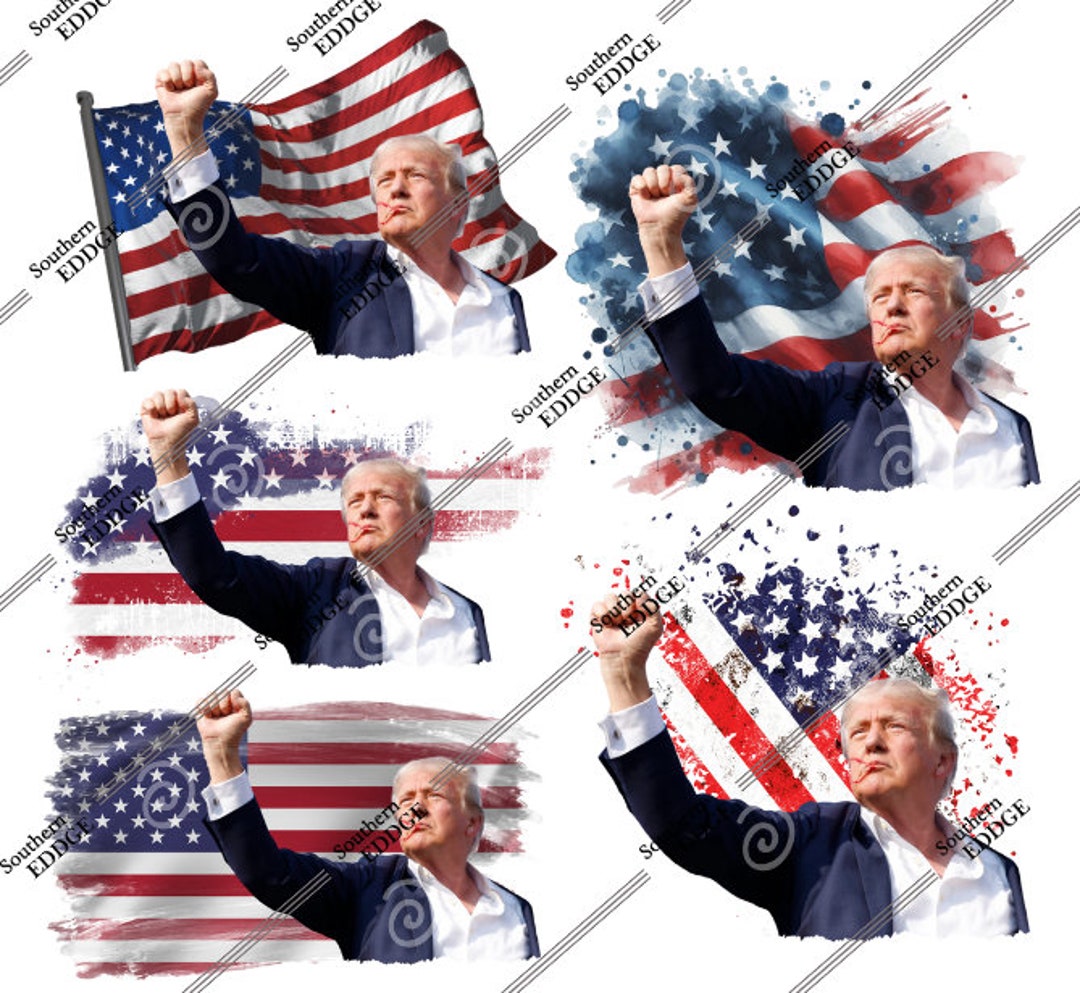Digital Files Donald Trump With Flag Instant Download of Five ...