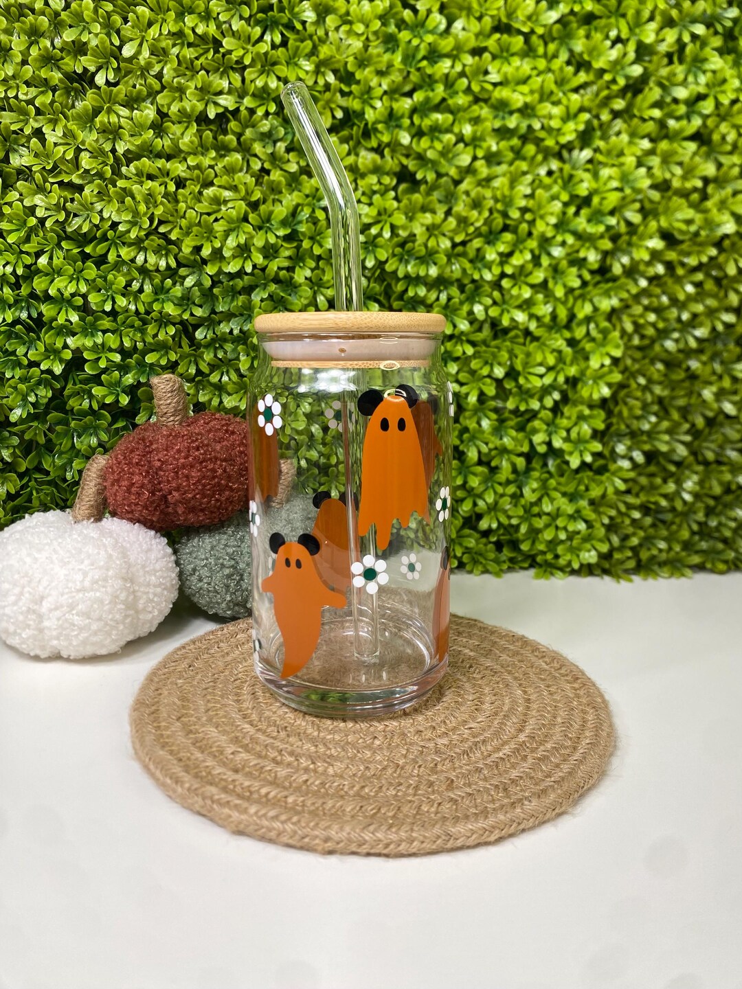 Barro Mickey Ghost Glass Can | Mexican Ghost Glass Can | 16 Oz Glass ...