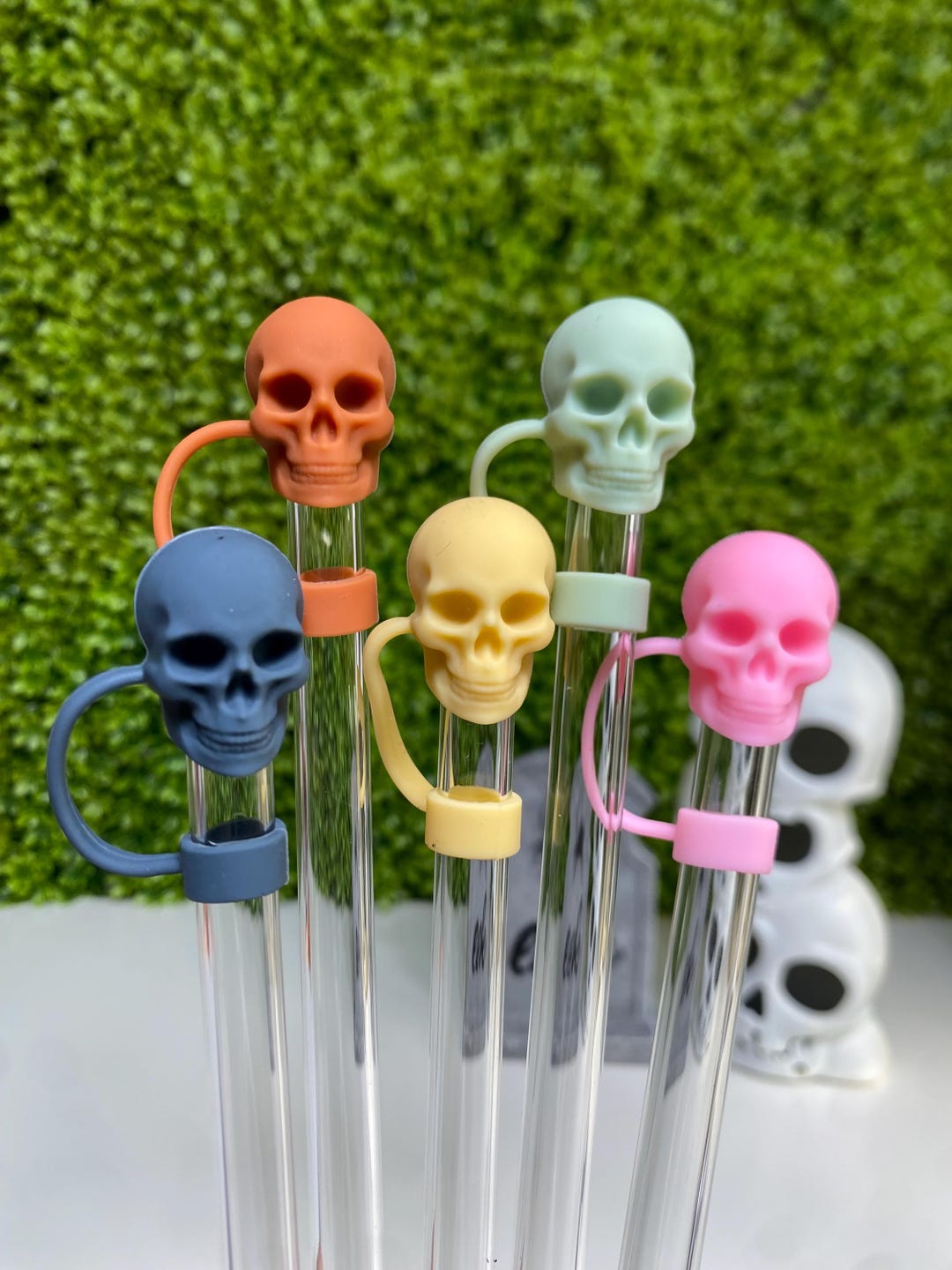 Skull Straw Topper - Etsy