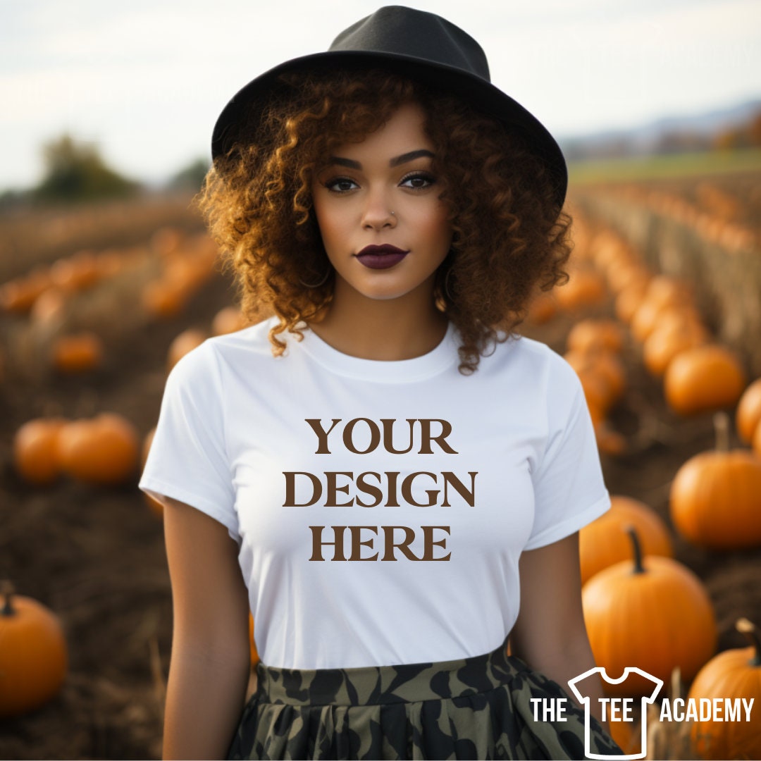 Bella Canvast-shirt Mockup, Black Woman Mockup, Black Girl Halloween ...