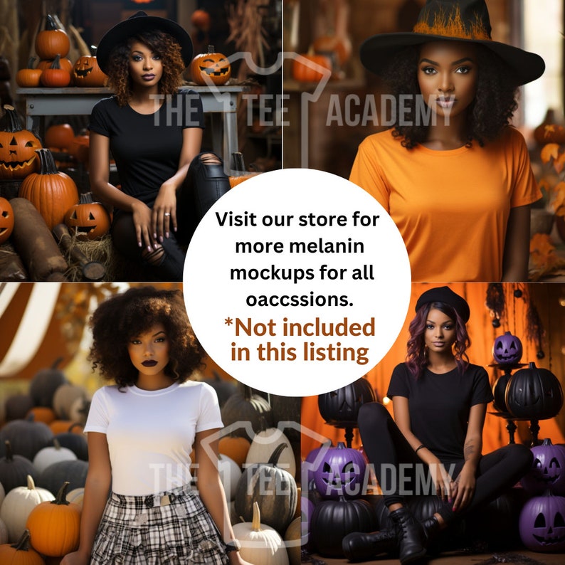 Fall T-shirt Mockup, Black Woman Mockup, Black Girl Fall Mockup Black ...