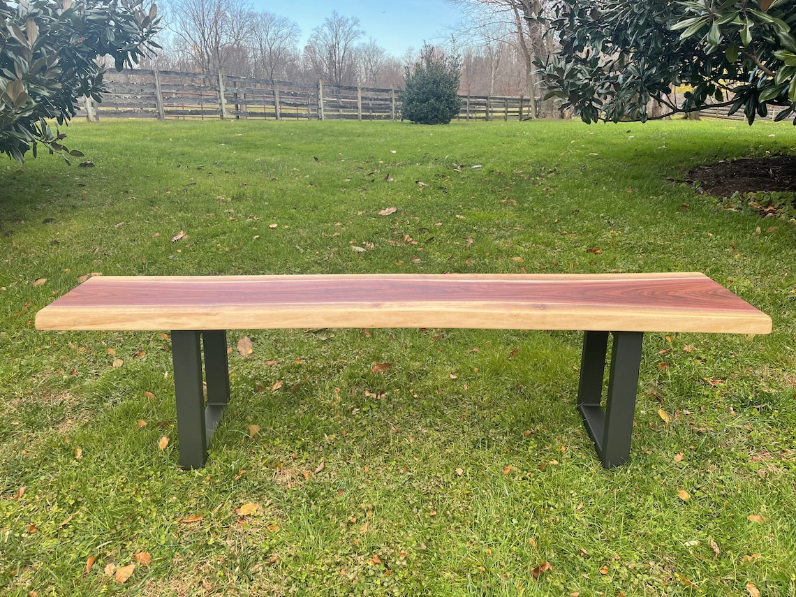 Live Edge Bench - Etsy