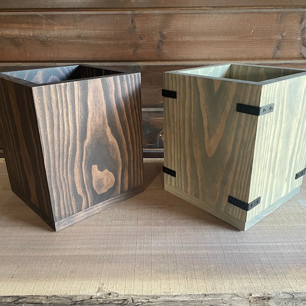 Wooden Trash Bin - Etsy