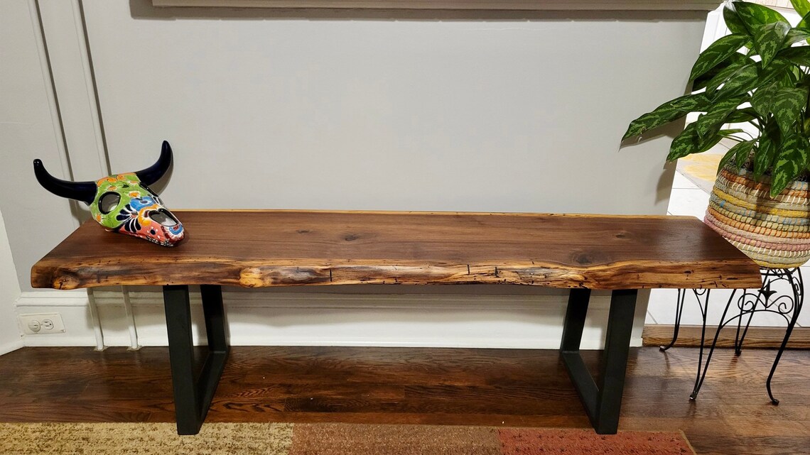 Live Edge Bench - Etsy