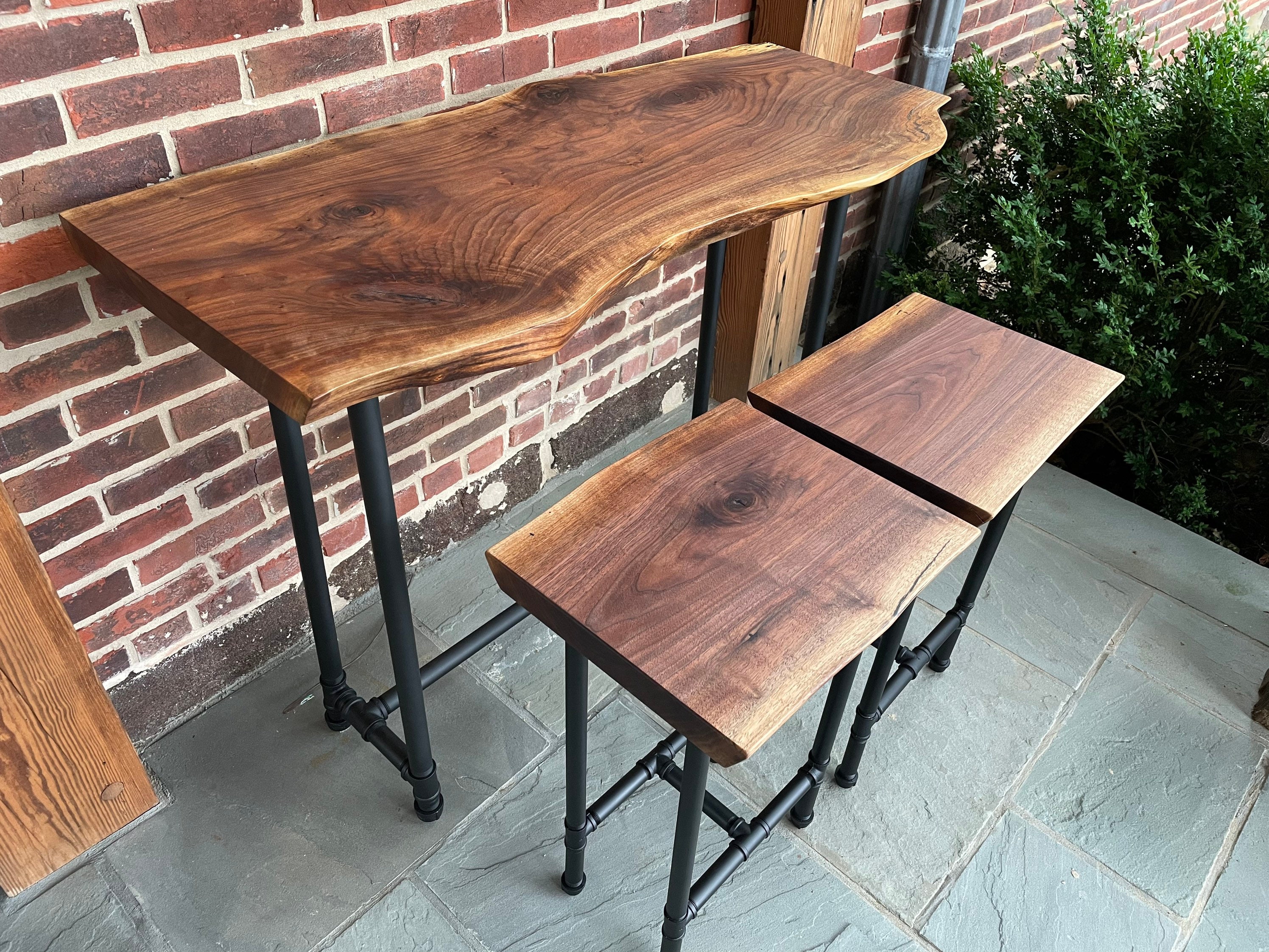 Live Edge Stools Black Walnut - Etsy