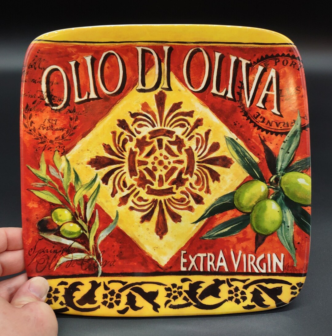 Certified International Geoffrey Allen Square Platter, Olio Di Oliva - Etsy