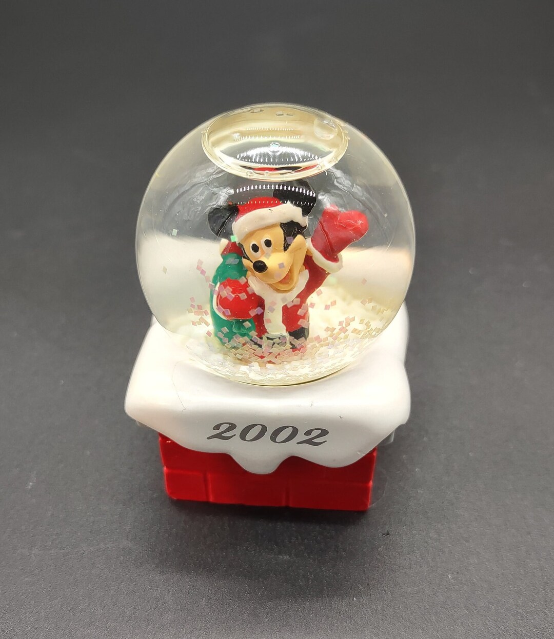 Disney's Mickey Mouse as Santa Waving From Chimney 2002 Snow Globe, 2.5 ...