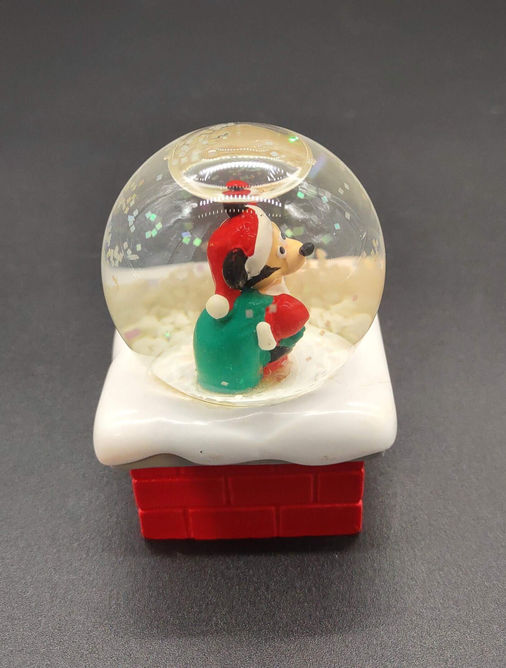 Disney's Mickey Mouse as Santa Waving From Chimney 2002 Snow Globe, 2.5 ...