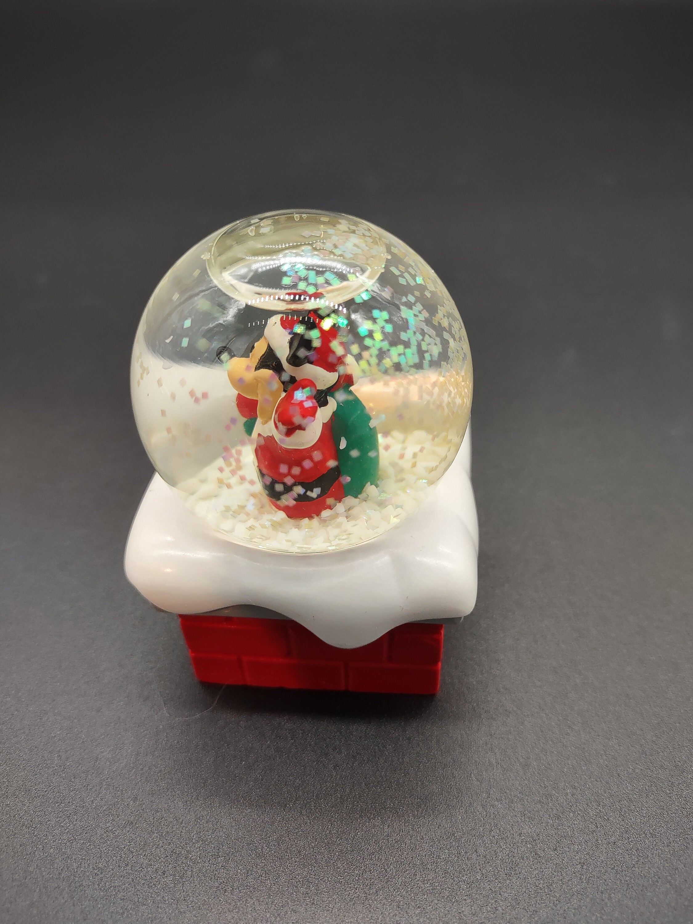 Disney's Mickey Mouse as Santa Waving From Chimney 2002 Snow Globe, 2.5 ...