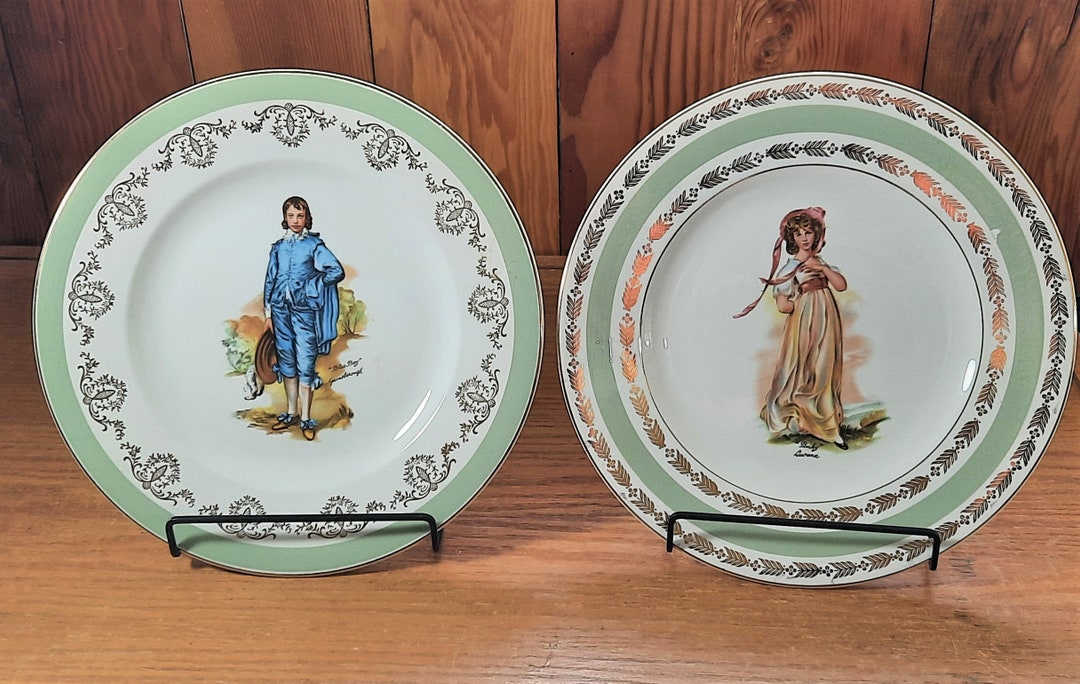 Pinky & the Blue Boy Plates - Etsy