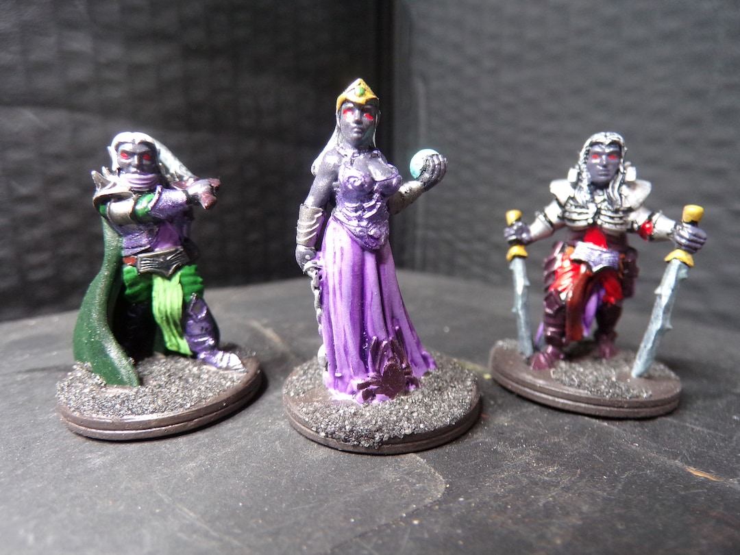 Drow Painted Miniature Dungeons and Dragons - Etsy