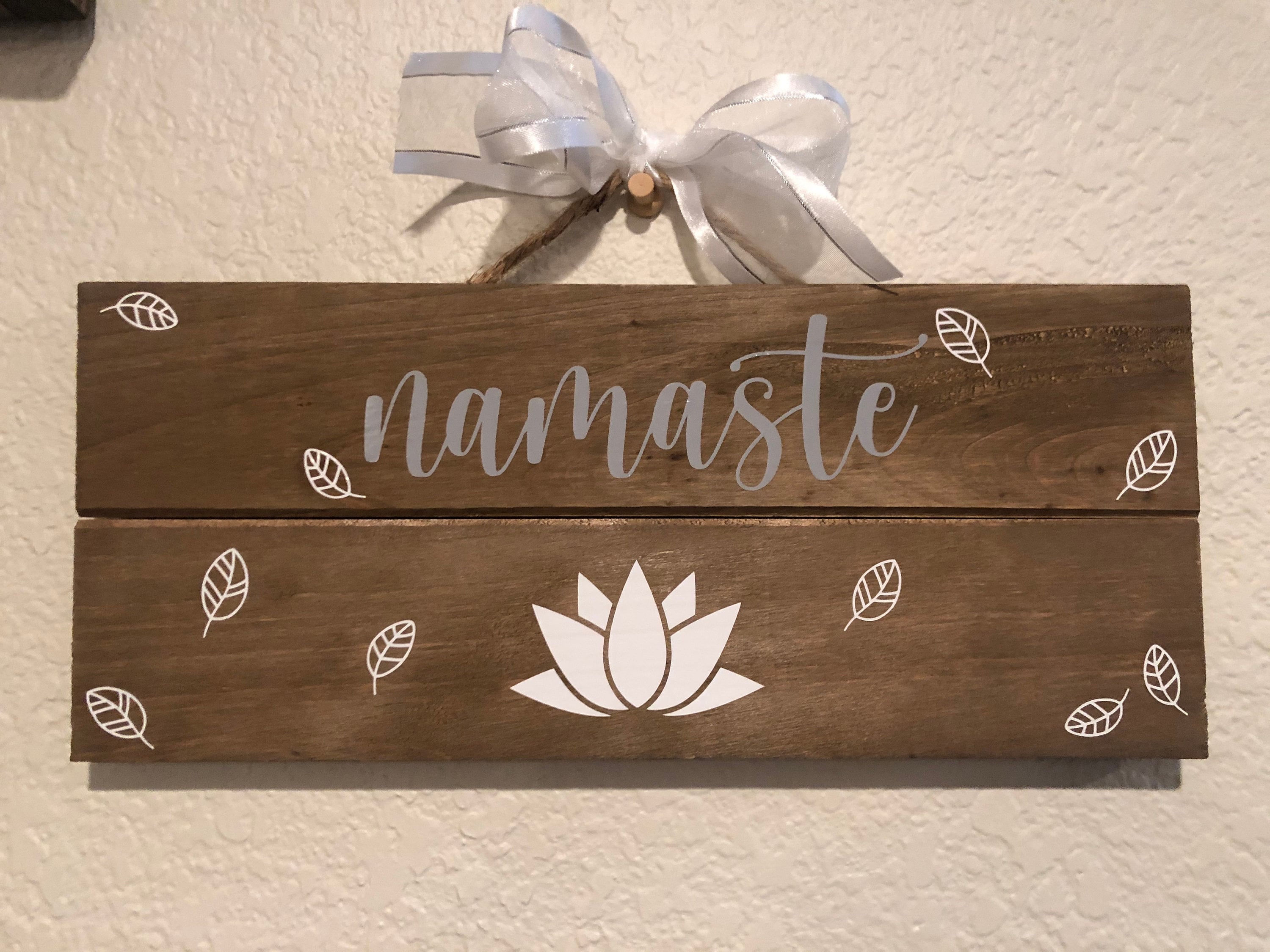 Homemade Wooden Sign, Namaste, Home Decor, Wall Hanging - Etsy