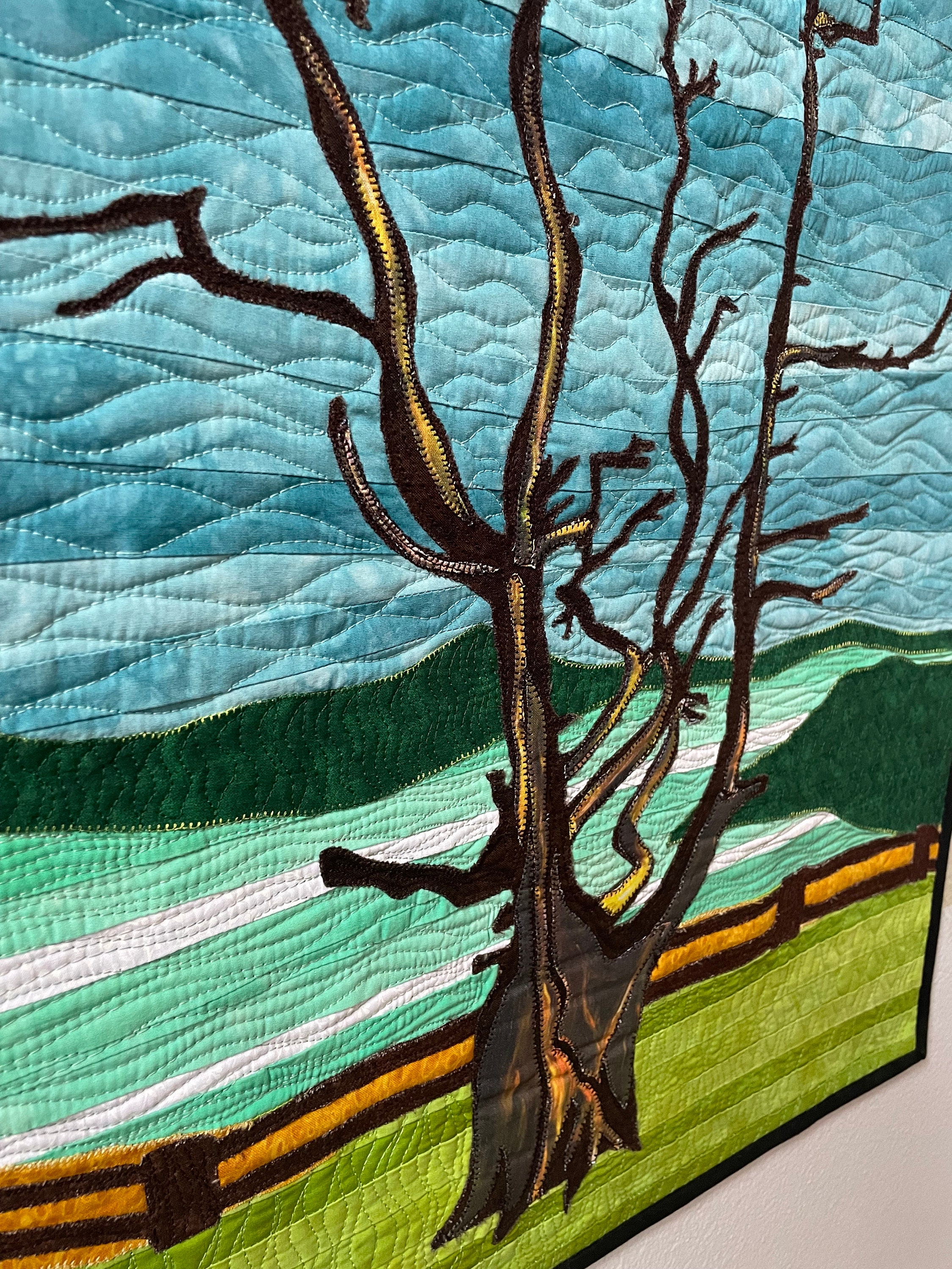 Handmade Tree Landscape Wall Quilt, Wall Art, Art Quilt, Landscape ...