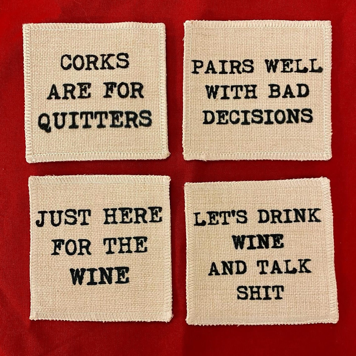 Printed Linen Coasters - Etsy