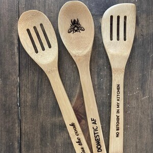 Customized Wooden Spoons, Laser Engraved Sayings for Bakers, Cooks ...