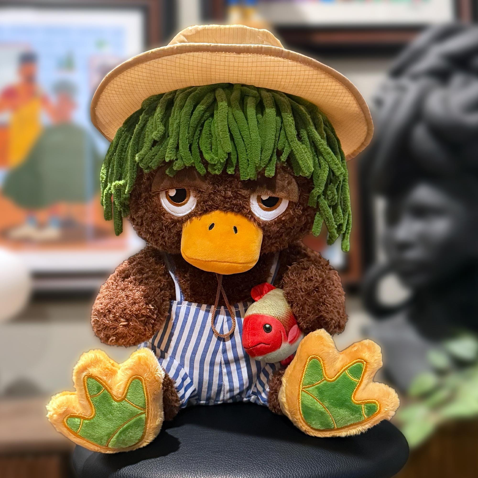 Bayou Duck Plush Keychain With Locs, Kawaii Plushie, Cute Bag Charm ...