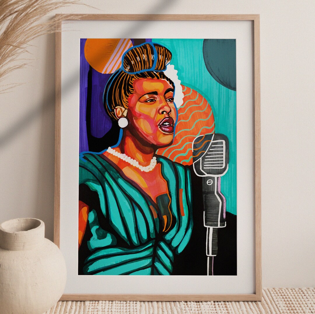Billie Holiday Art, African American, Black Art, Black History, Jazz ...