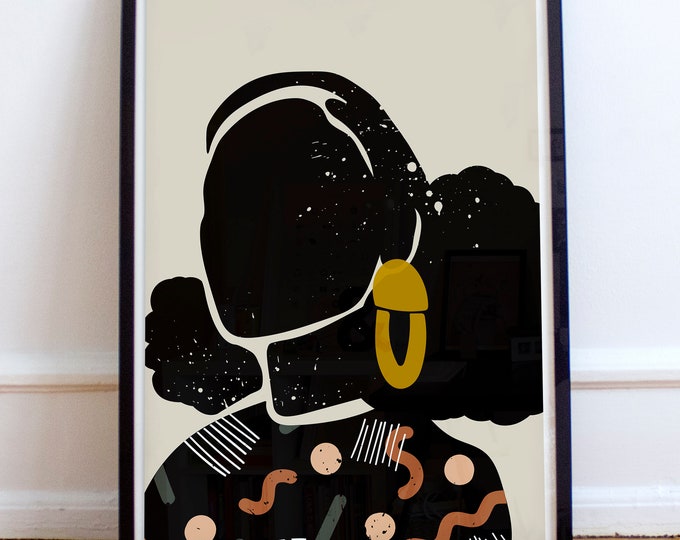 Abstract Man Portrait, Abstract Male Poster Print Face, Minimal Wall ...