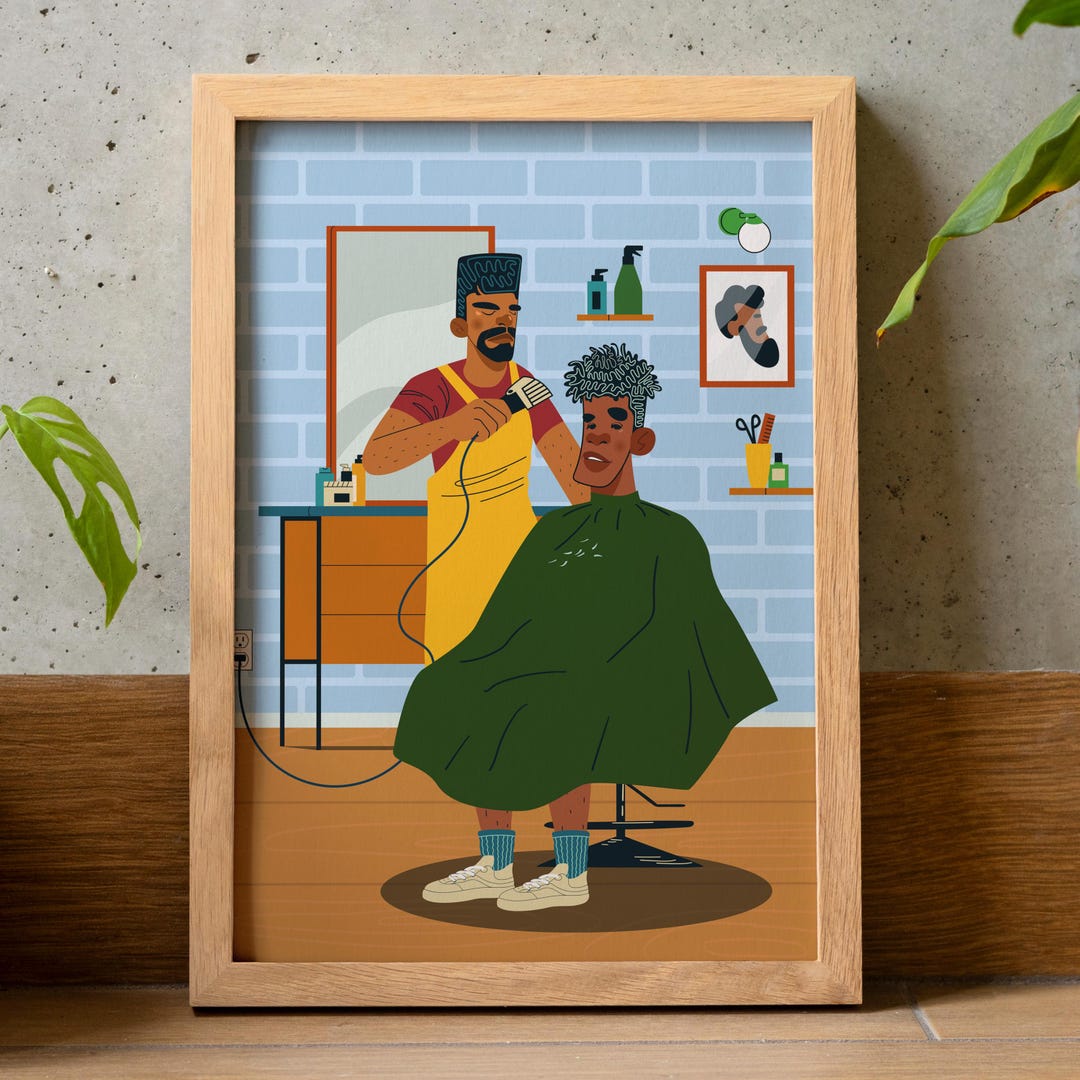 Black Art Print, Pressing Comb Poster, Hot Comb Illustration, Home ...