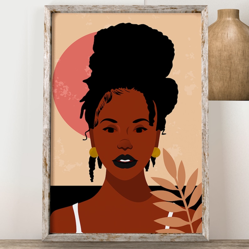 Black Woman Portrait Dreads Locs Dreadlocks Poster Print | Etsy