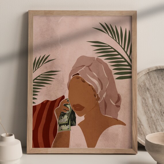 Black Woman Poster Money Print 100 Dollar Bill Canvas | Etsy
