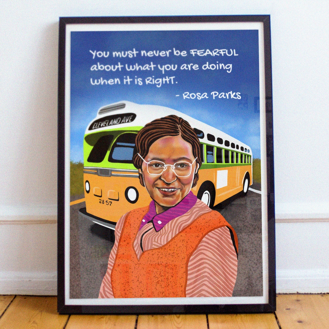 Rosa Parks Poster, Feminist Artwork, Minimalist Print. Civil Rights ...