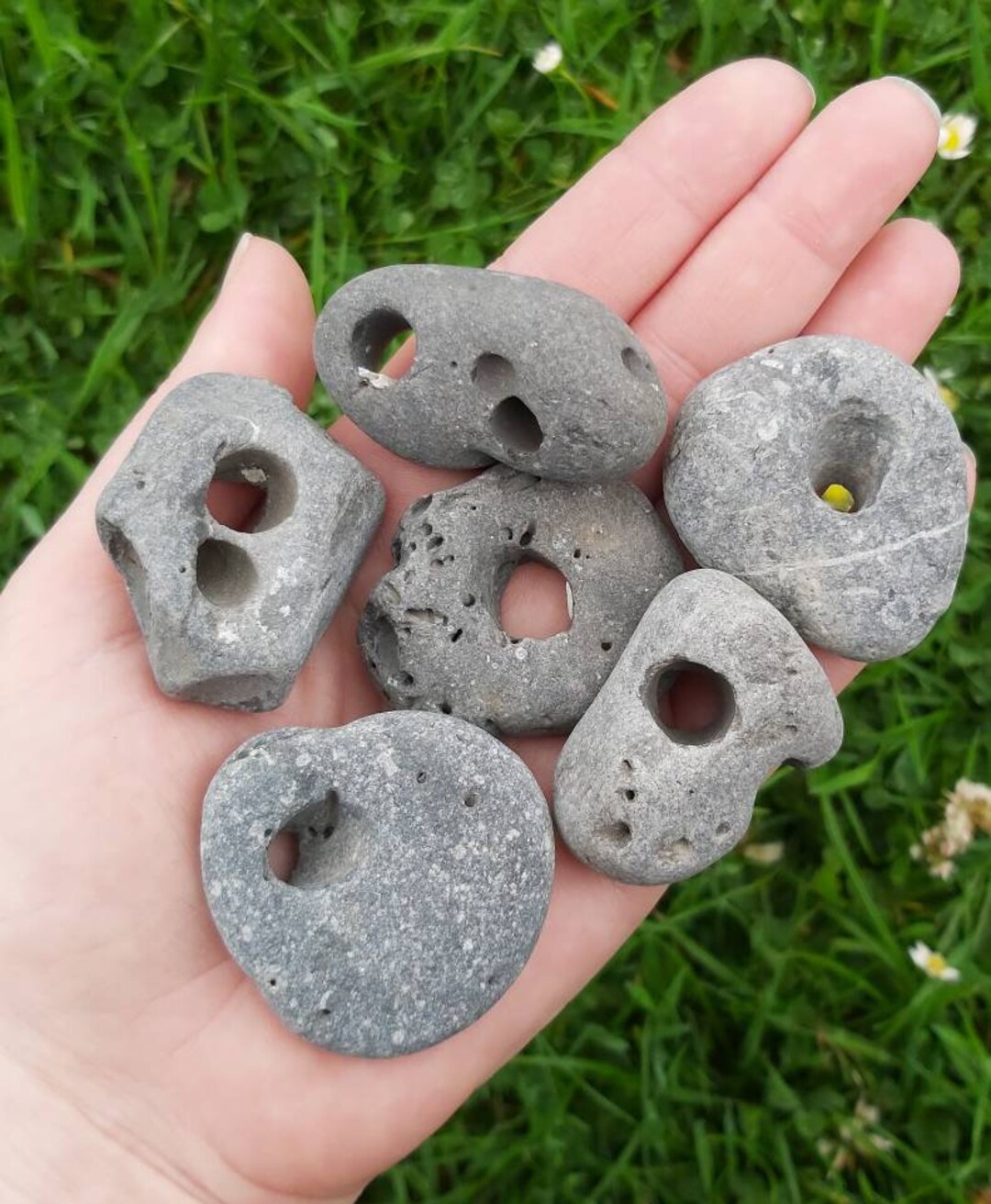 1 Irish Hag Stone large Holey Stone Adder Stone Odin - Etsy