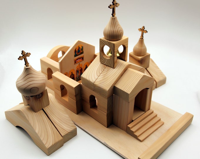 Orthodox Church Wooden Block Building Set. Handmade Educational Toy. - Etsy
