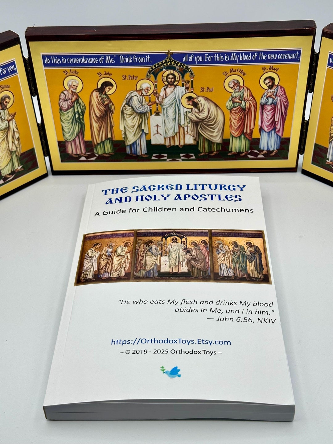 The Eucharist Educational Set: Handcrafted Triptych Icon and the Sacred ...