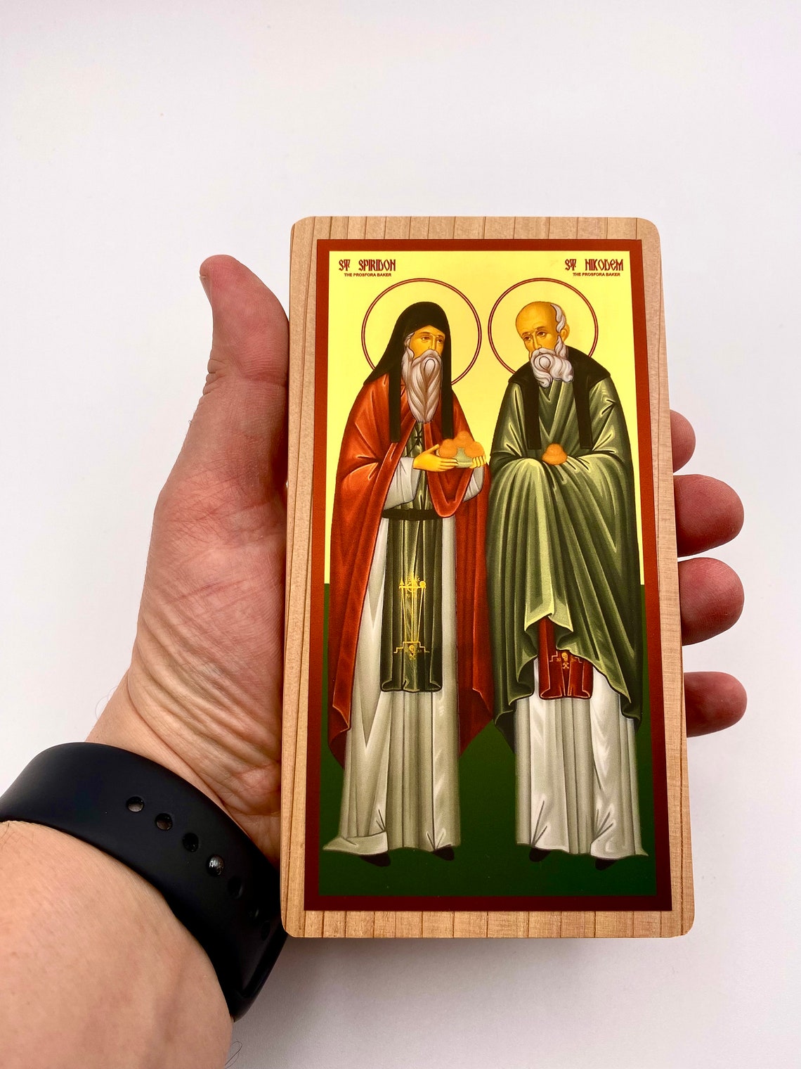 Handmade Icon Set: Sts. Spyridon & Nicodemus, Prosphora Bakers - Etsy