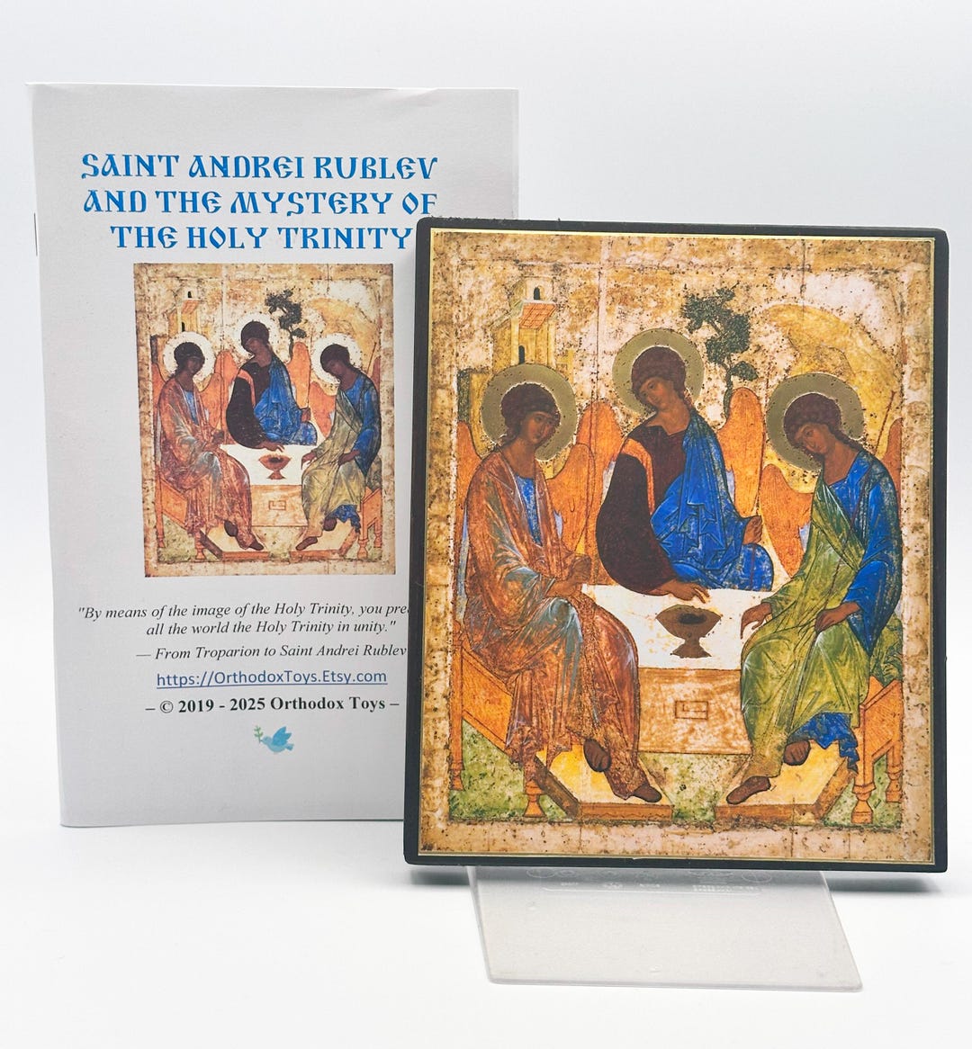 Holy Trinity Orthodox Icon With Book About Saint Andrei Rublev - Etsy