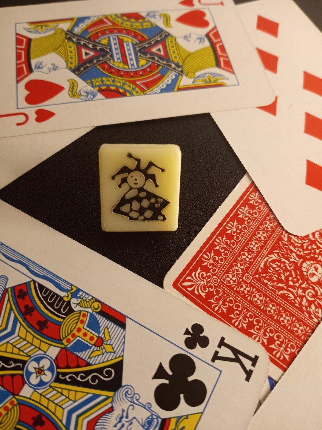 Joker Pin,playing Card Pin,vintage Game,ginnykub Pin,spades Suite,card ...