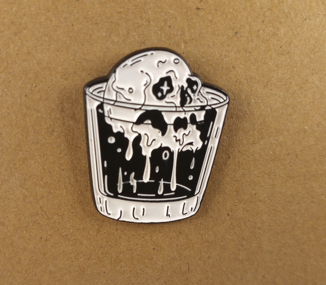 Skull Pin,melting Skull Pin,goth Pin,gothic Pin,skull Ice Cube,skull ...