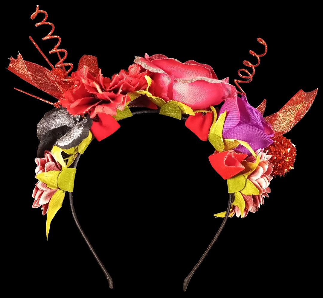 Red & Pink Christmas Fairy Headband Crown With Silver Flourishes ...