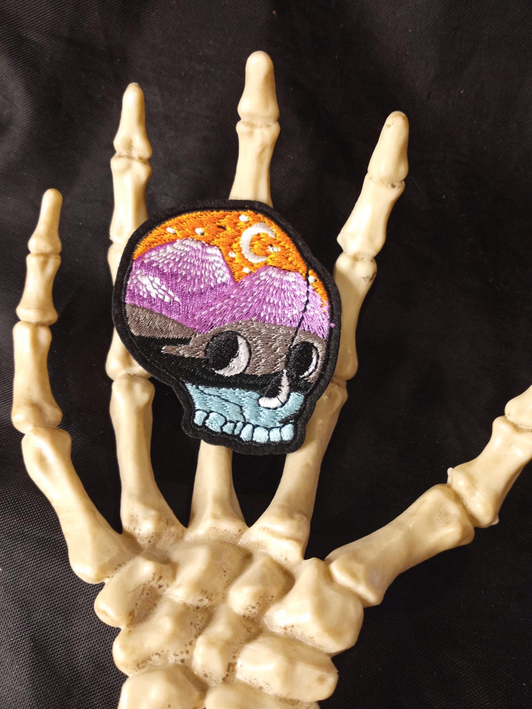 Moonlight Skull Patch,cranium,mountainside,applique,badass,spooky ...