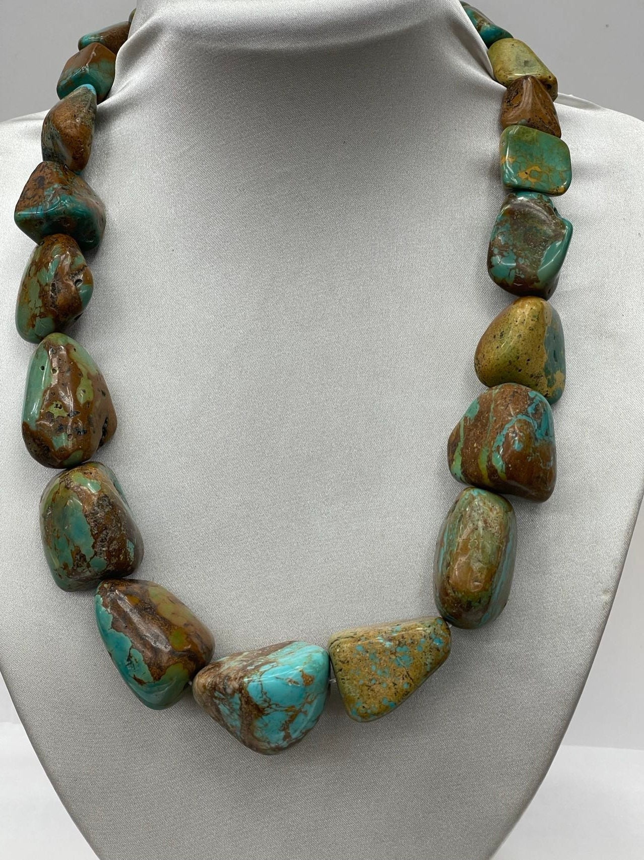 Genuine Chunky Turquoise Necklace & Bracelet - Etsy