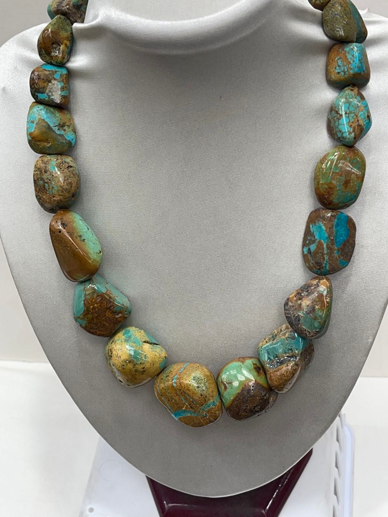 Genuine Chunky Turquoise Necklace & Bracelet - Etsy