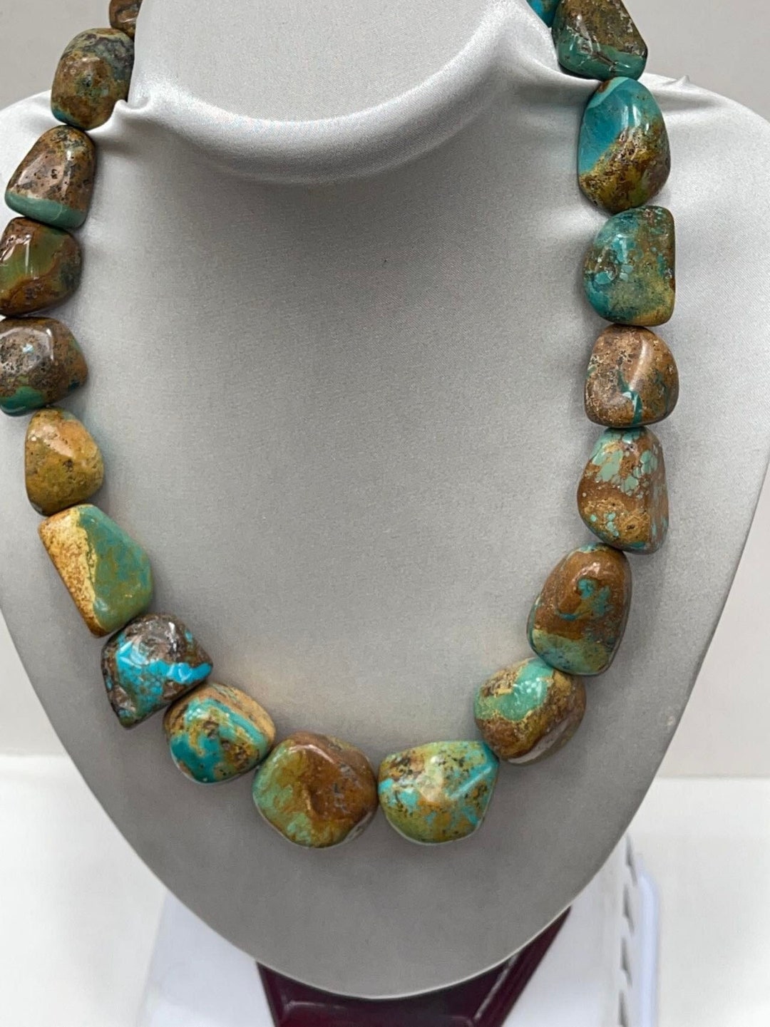 Genuine Chunky Turquoise Necklace - Etsy