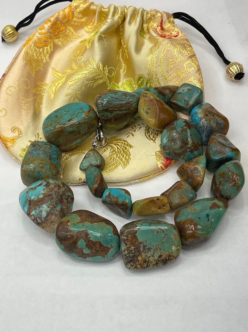 Genuine Chunky Turquoise Necklace & Bracelet - Etsy