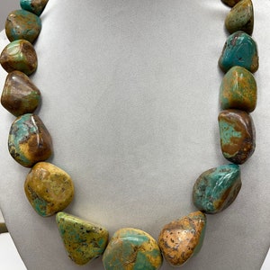 Genuine Chunky Turquoise Necklace & Bracelet - Etsy