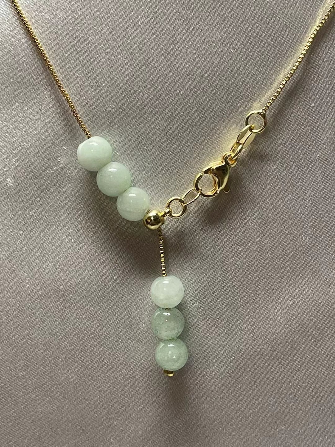 Natural Jade Bead Necklace - Etsy