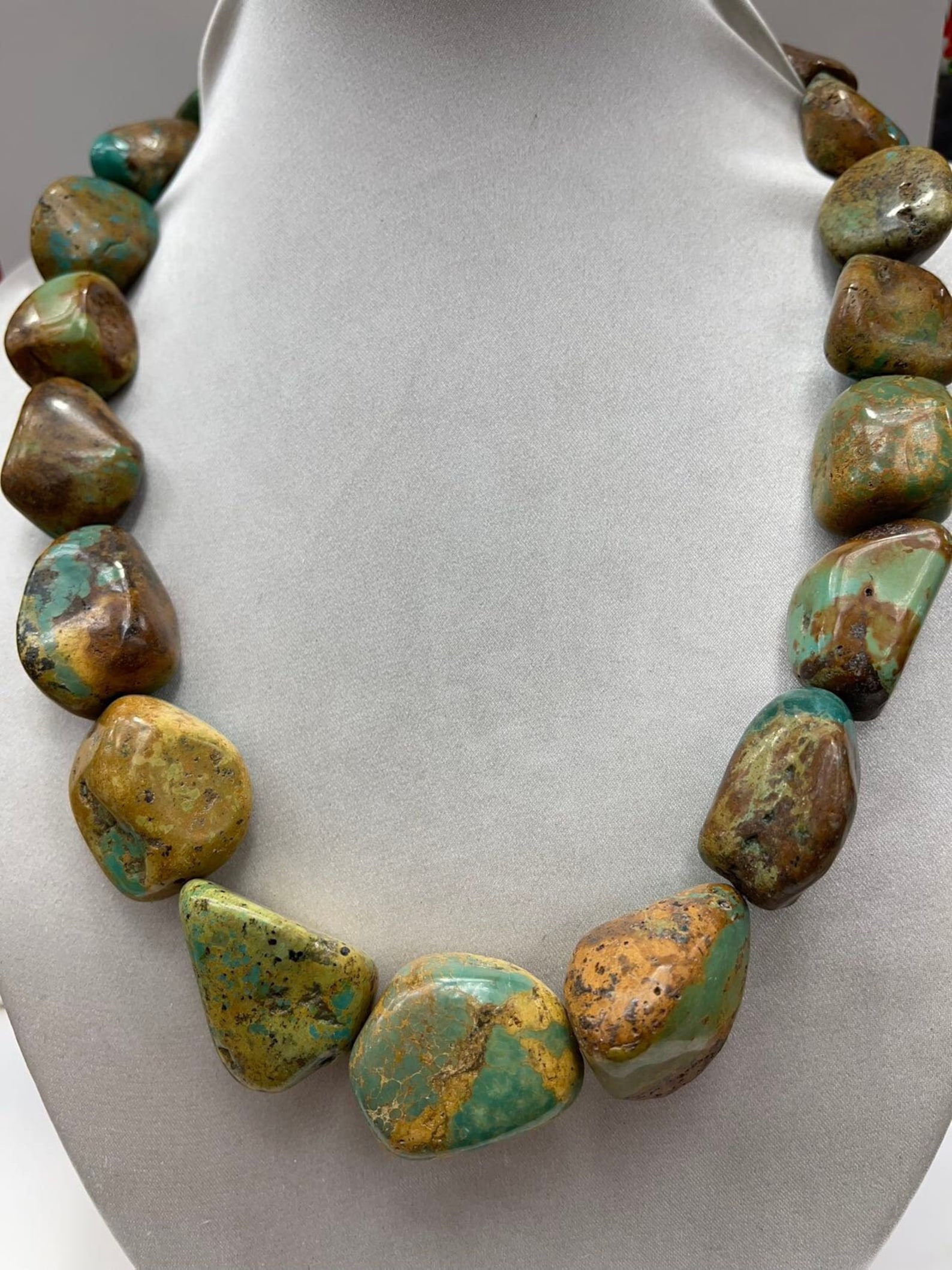 Genuine Chunky Turquoise Necklace & Bracelet - Etsy