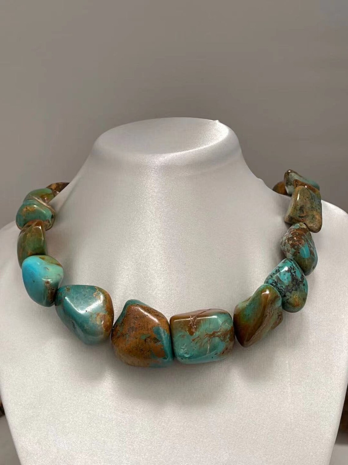 Genuine Chunky Turquoise Necklace | Etsy