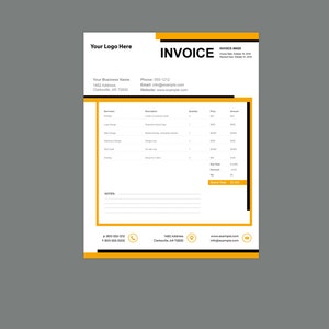 Invoice Template 8.5x11 + Bleed. CMYK Ready | Fully Editable Using ...