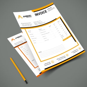 Invoice Template 8.5x11 + Bleed. CMYK Ready | Fully Editable Using ...